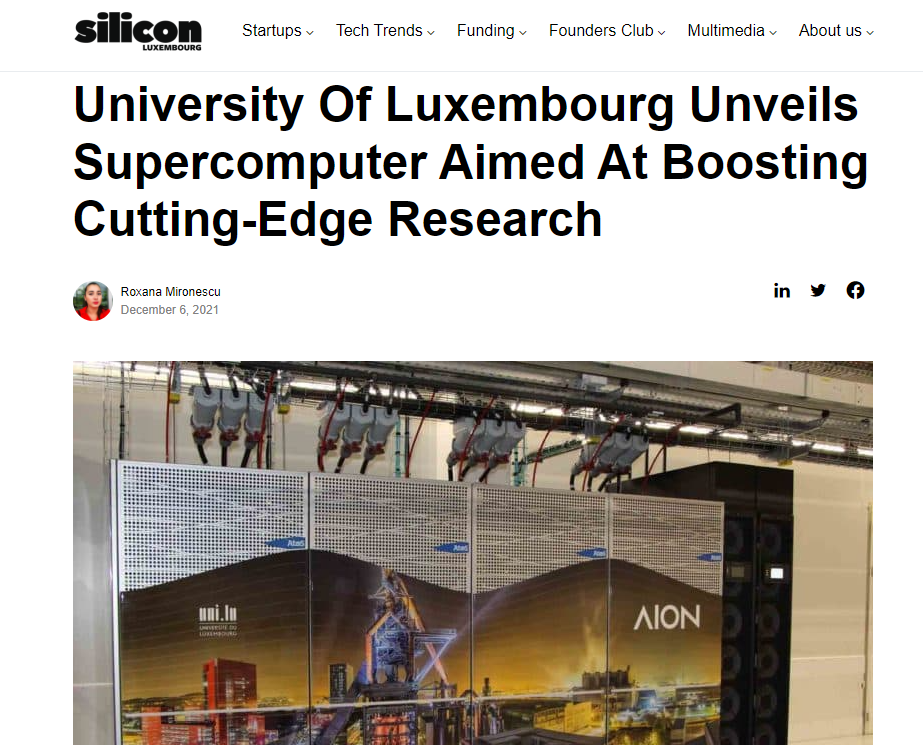 University of Luxembourg unveils supercomputer – roxana.mironescu